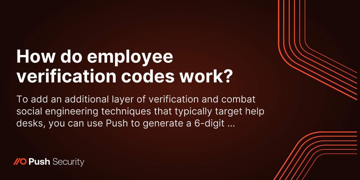How do employee verification codes work?