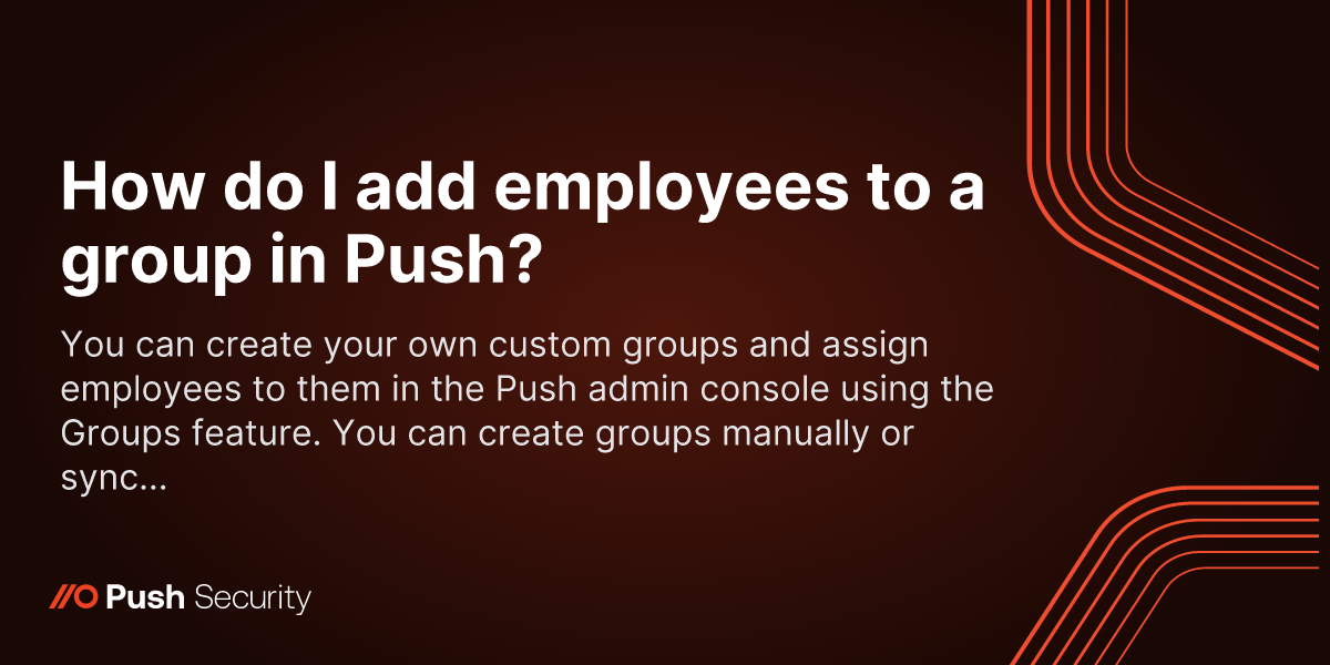 How do I add employees to a group in Push?