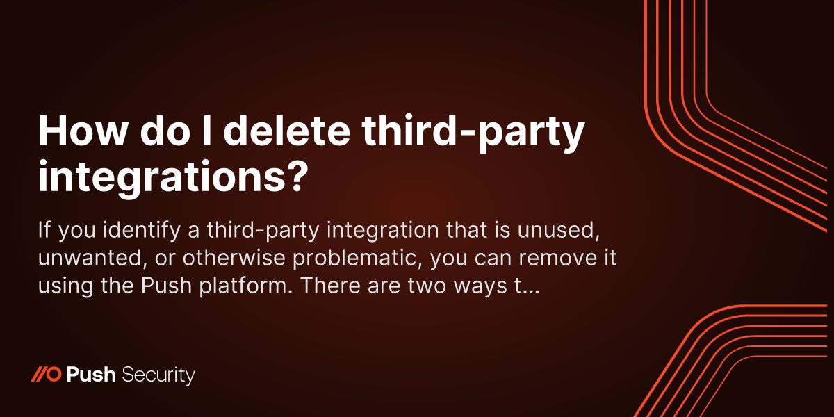 How do I delete third-party integrations?