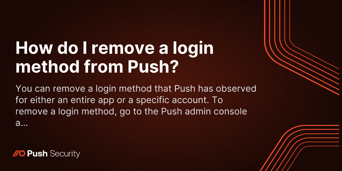 How do I remove a login method from Push?