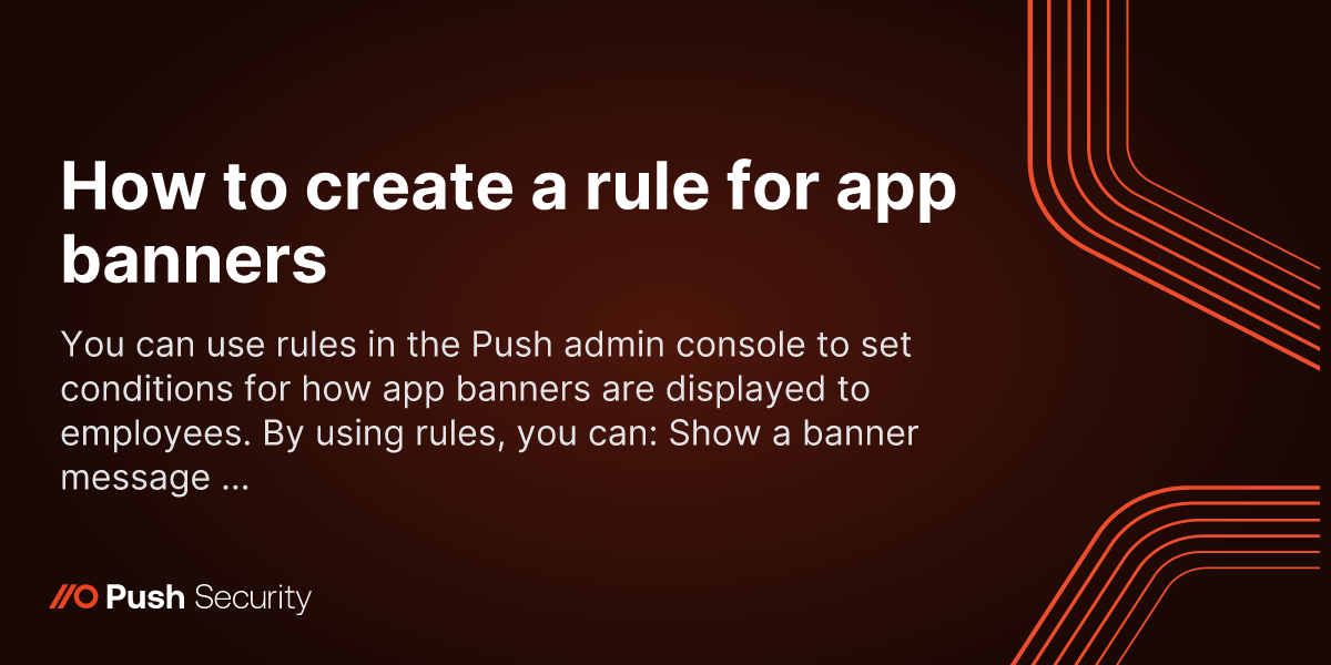 How to create a rule for app banners